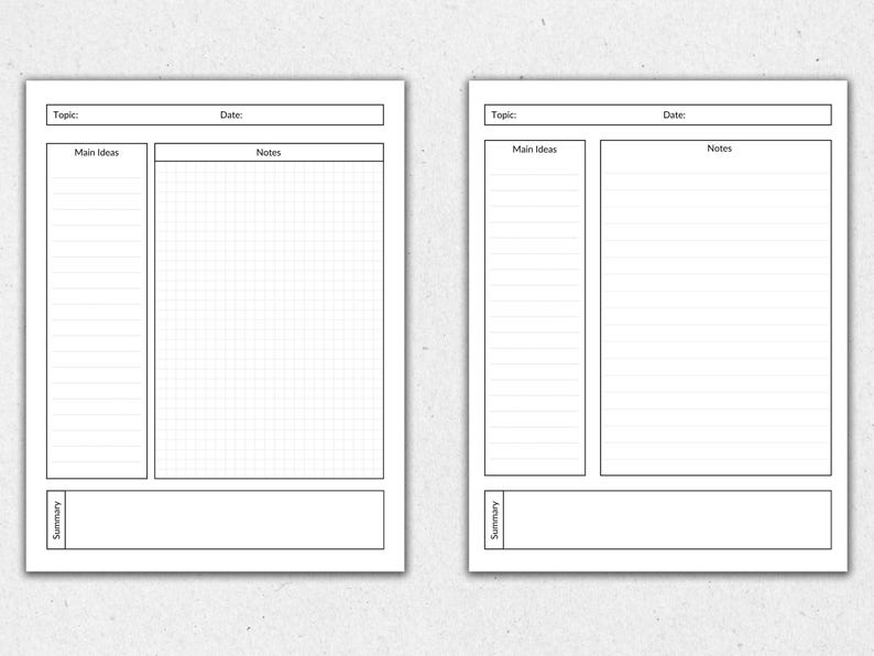 Editable Cornell Notes Template, Cornell Template, Cornell Method ...