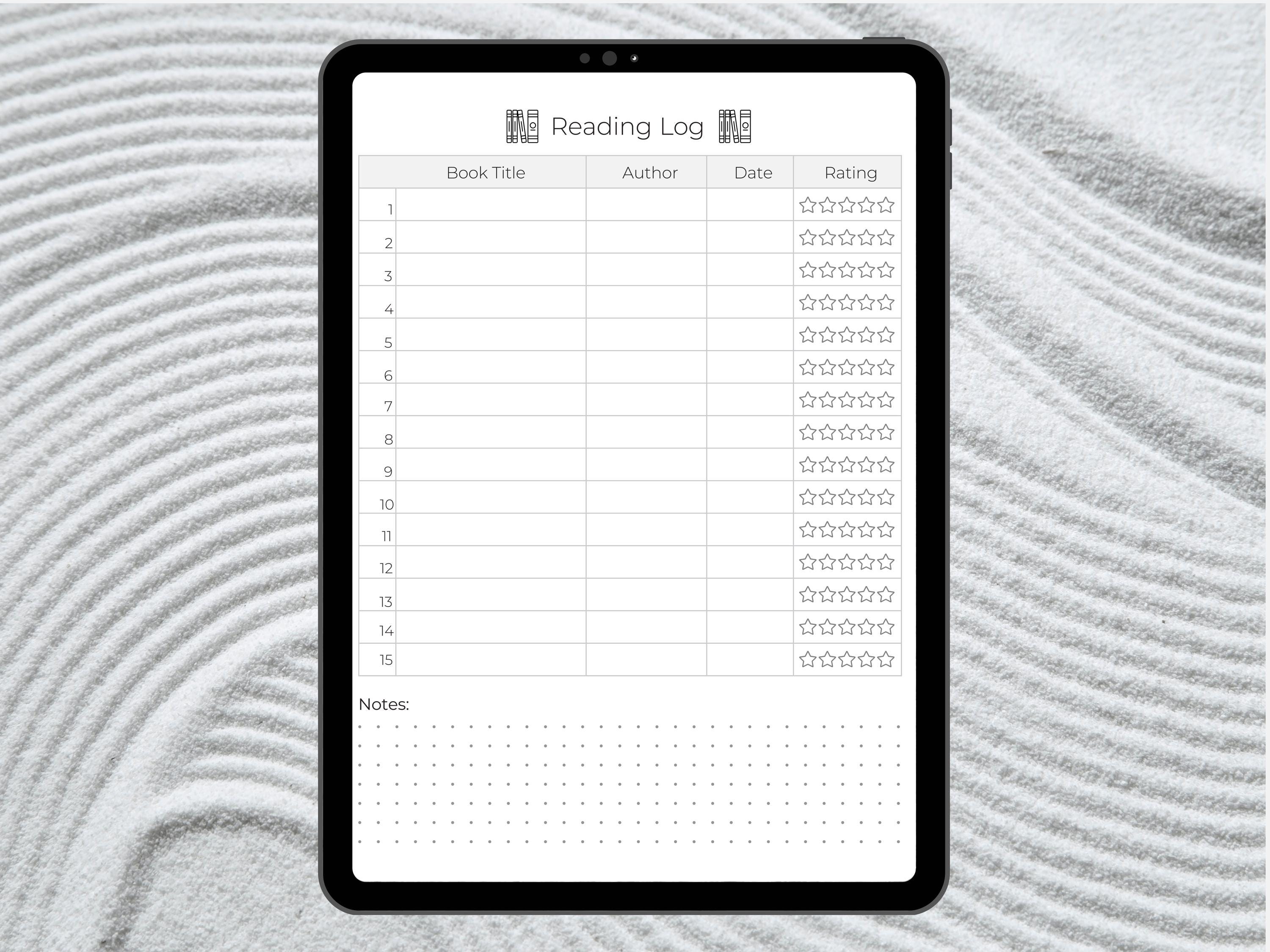 Editable Book Tracker and Reading Log, Reading List Journal, Reading ...
