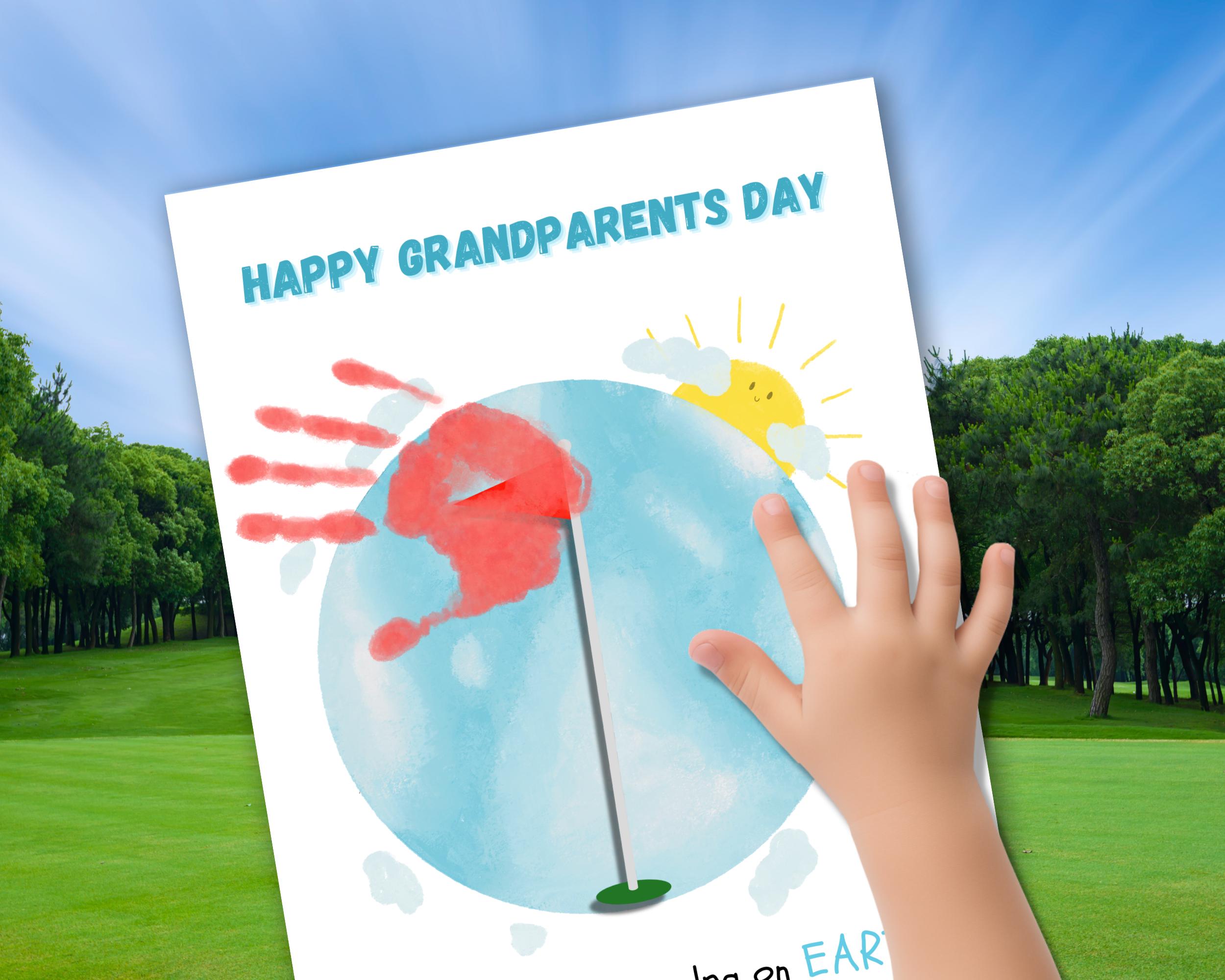 Golf Grandparents Day Handprint Art, Gift for Grandpa, Golf Handprint ...