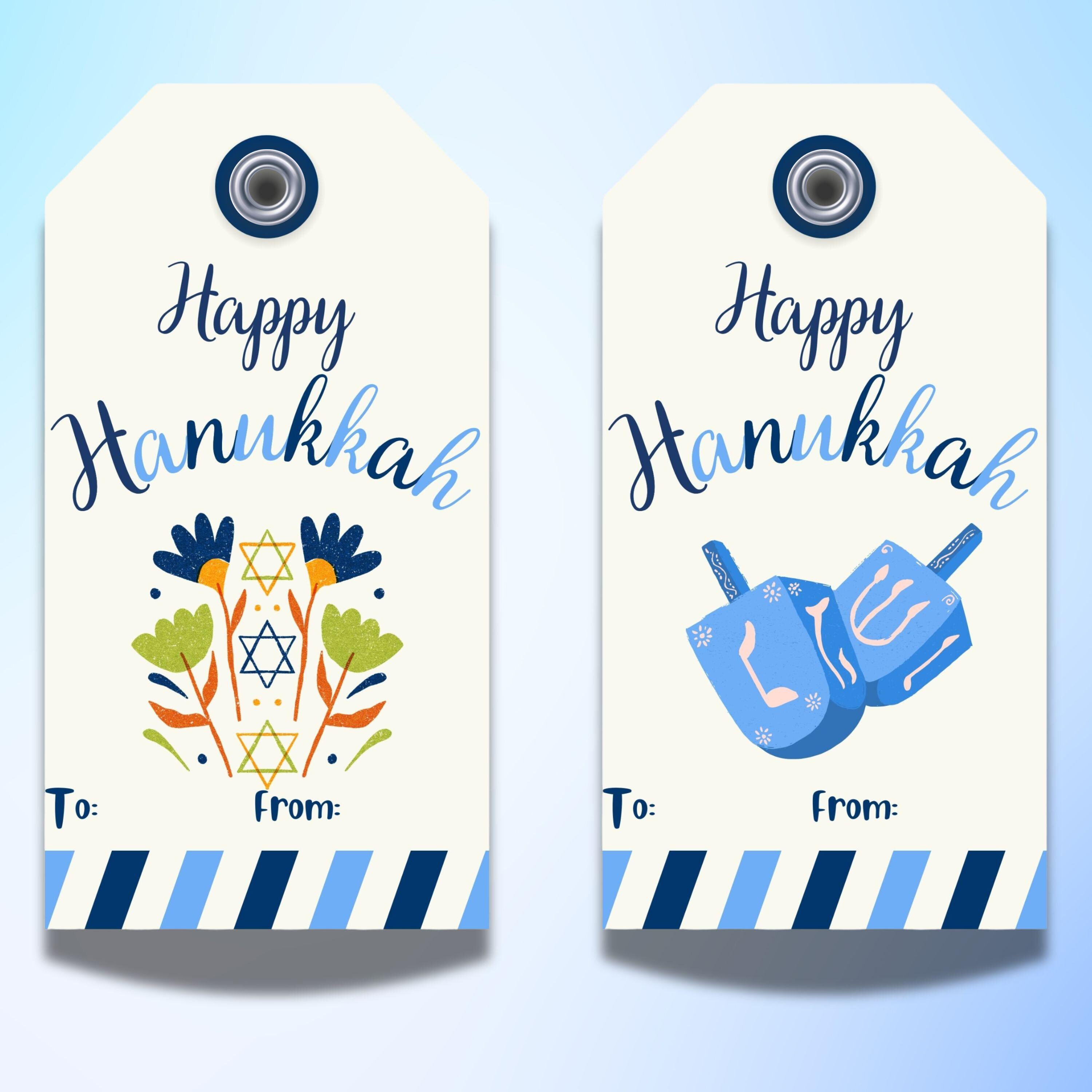 Editable Hanukkah Gift Tags, Jewish Gifts, Hanukkah Decorations ...