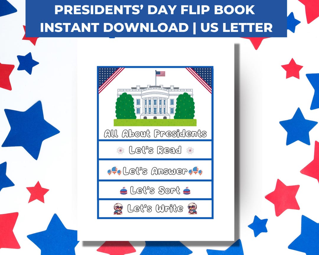 Printable President's Day Lesson Plan, Flip Book Craftivity, Reading ...
