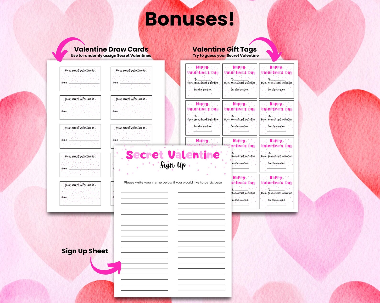 Editable Secret Valentine Questionnaire, Teacher Gift Exchange Form ...