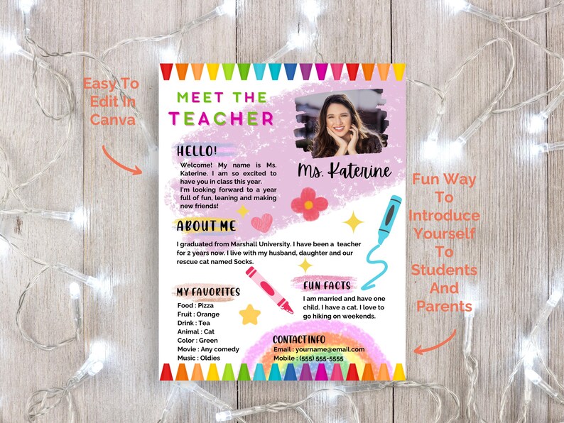 Printable Meet the Teacher, Meet the Teacher Template, Get to Know You ...