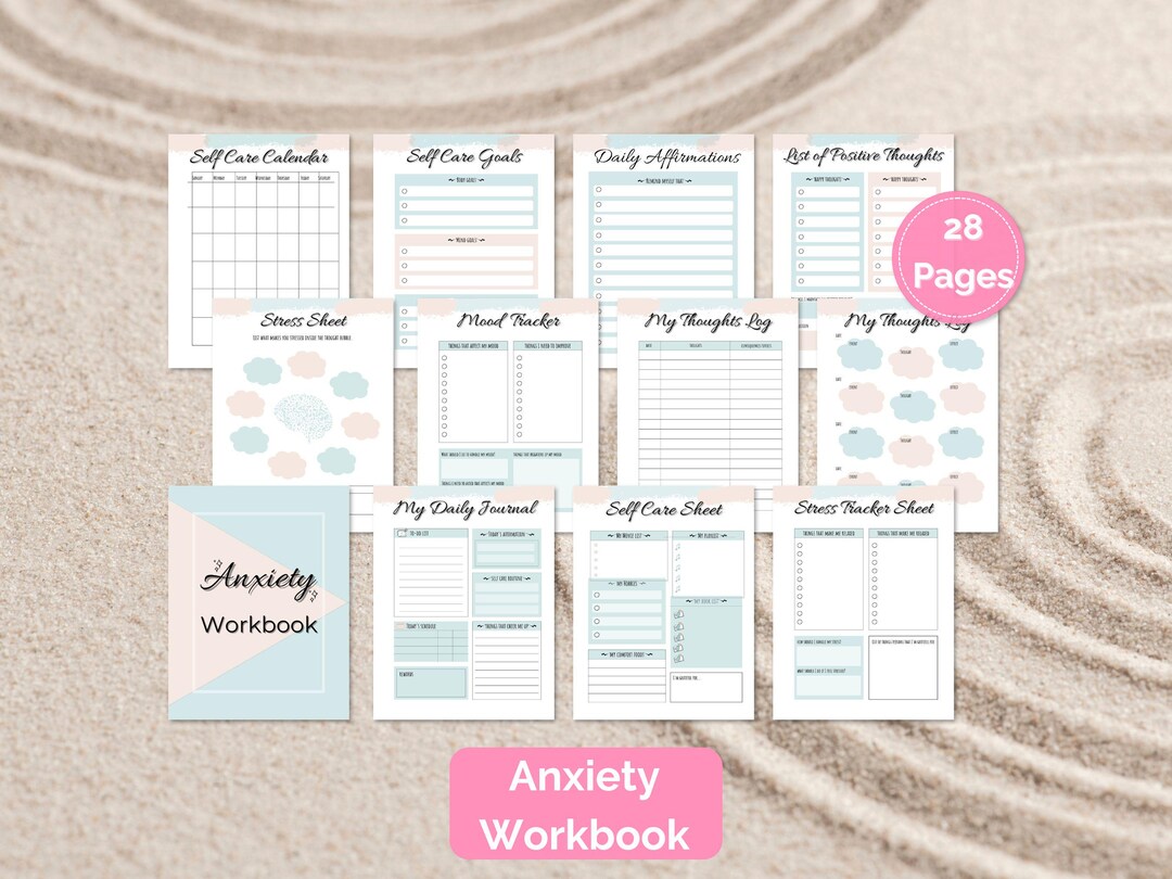 Printable Anxiety Workbook, Overcoming Anxiety Journal, Mood Tracker ...
