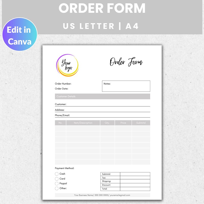 Picture Day Order Form - Etsy