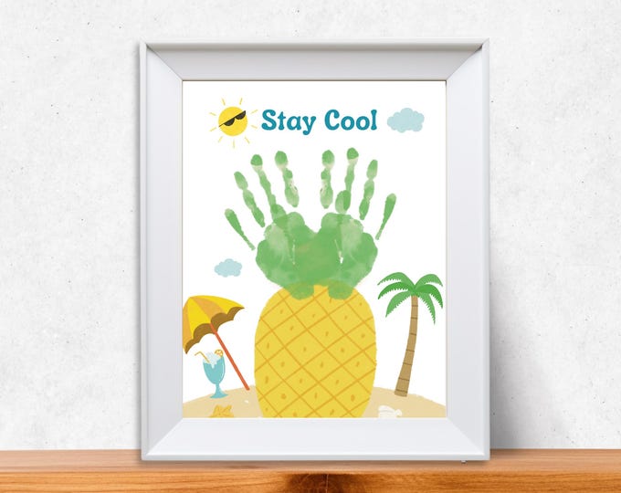 Handprint Beach Craft, Printable Summer Handprint Art, End of School ...