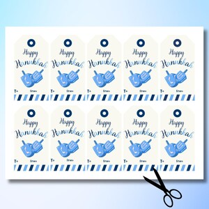 Editable Hanukkah Gift Tag Bundle, Modern Hanukkah Printable, Hanukkah ...