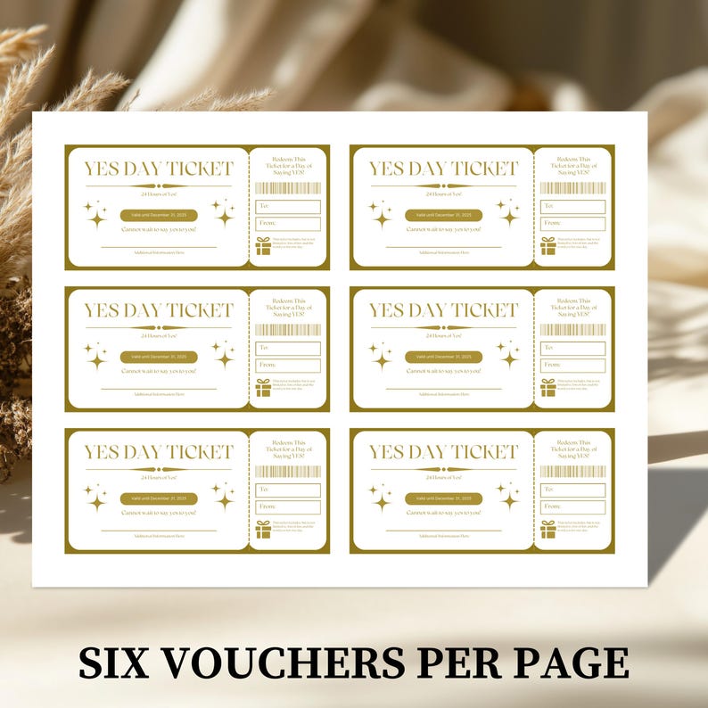 Editable Yes Day Coupon Template, Yes Day Voucher, Last Minute Gift ...