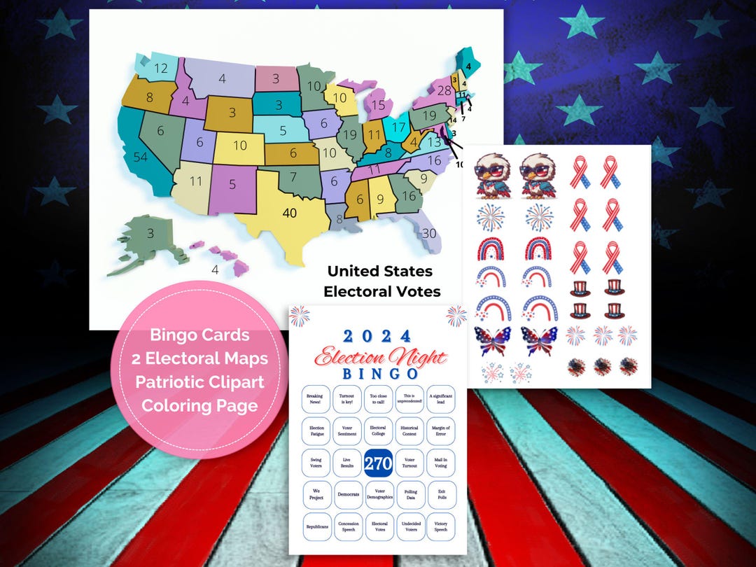 Printable 2024 Presidential Election Map, Coloring Page, Family Game ...