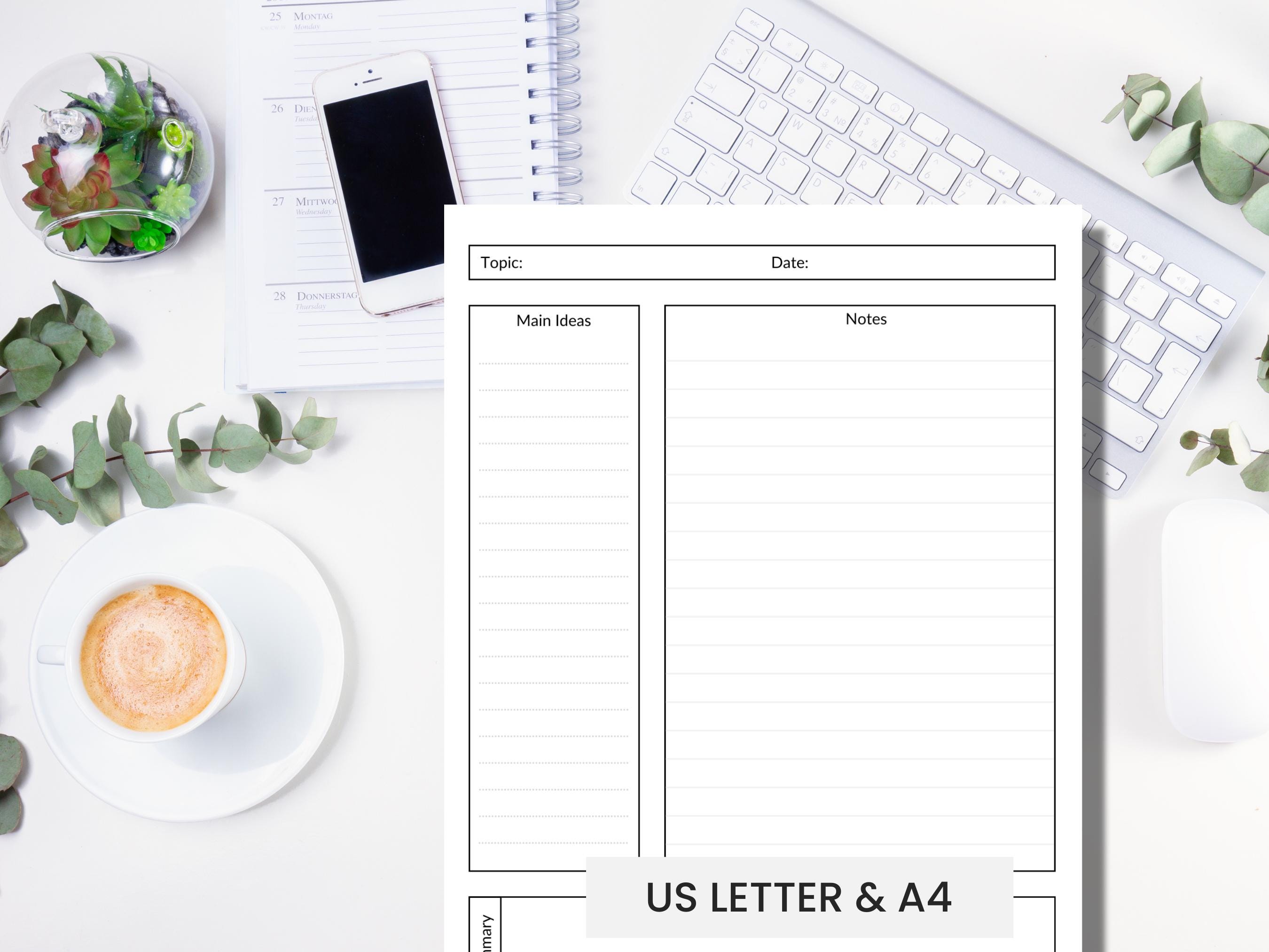 Editable Cornell Notes Template, Cornell Template, Cornell Method ...