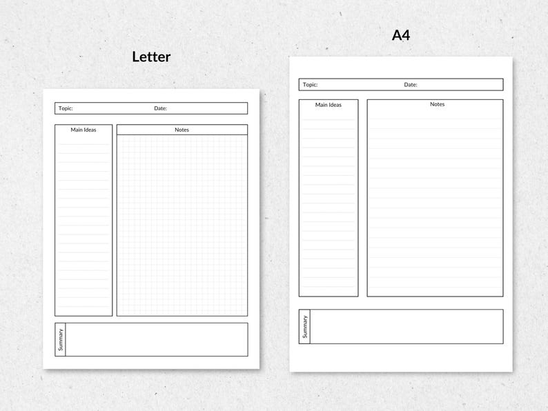 Editable Cornell Notes Template, Cornell Template, Cornell Method ...