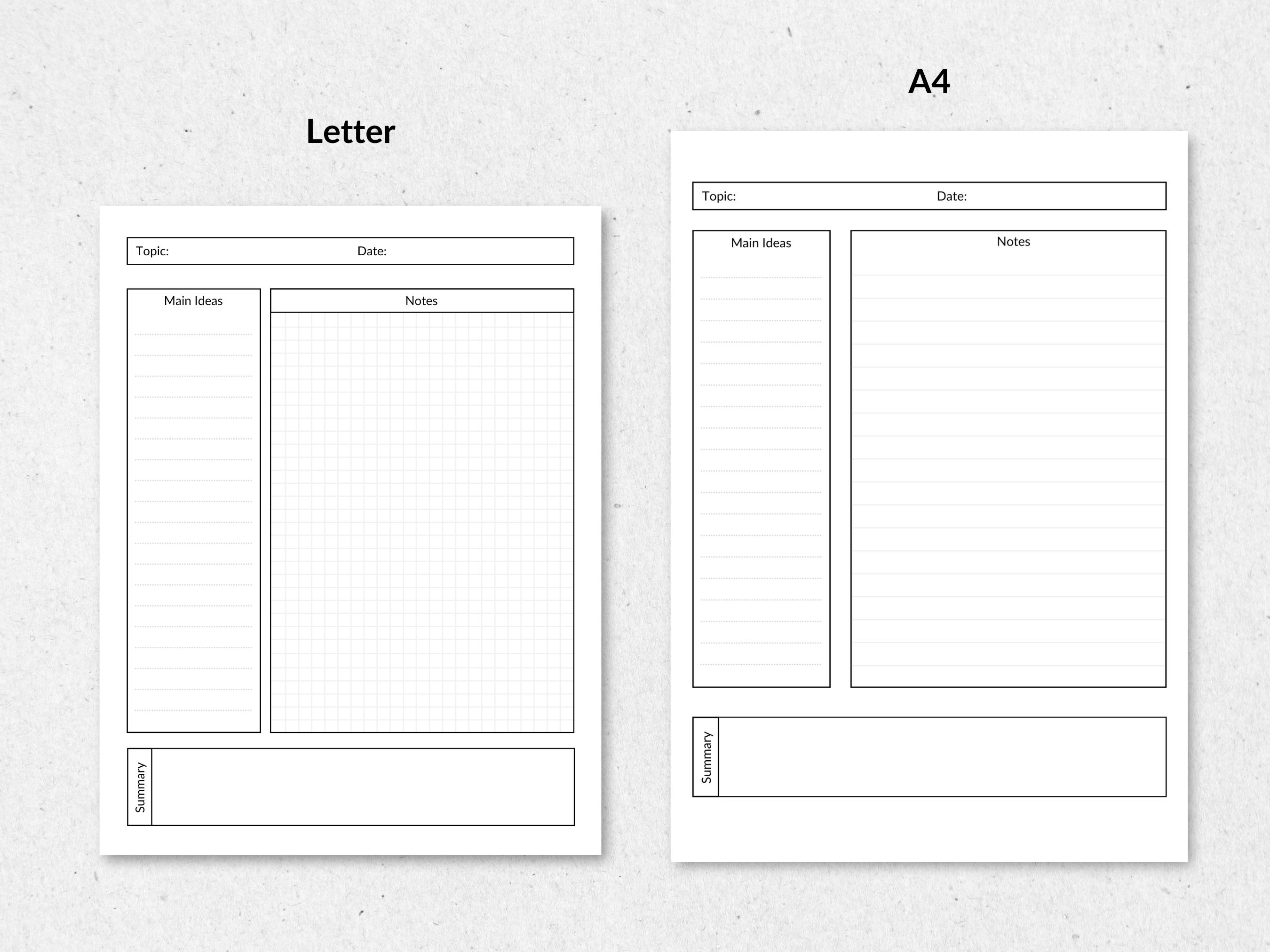 Editable Cornell Notes Template, Cornell Template, Cornell Method ...