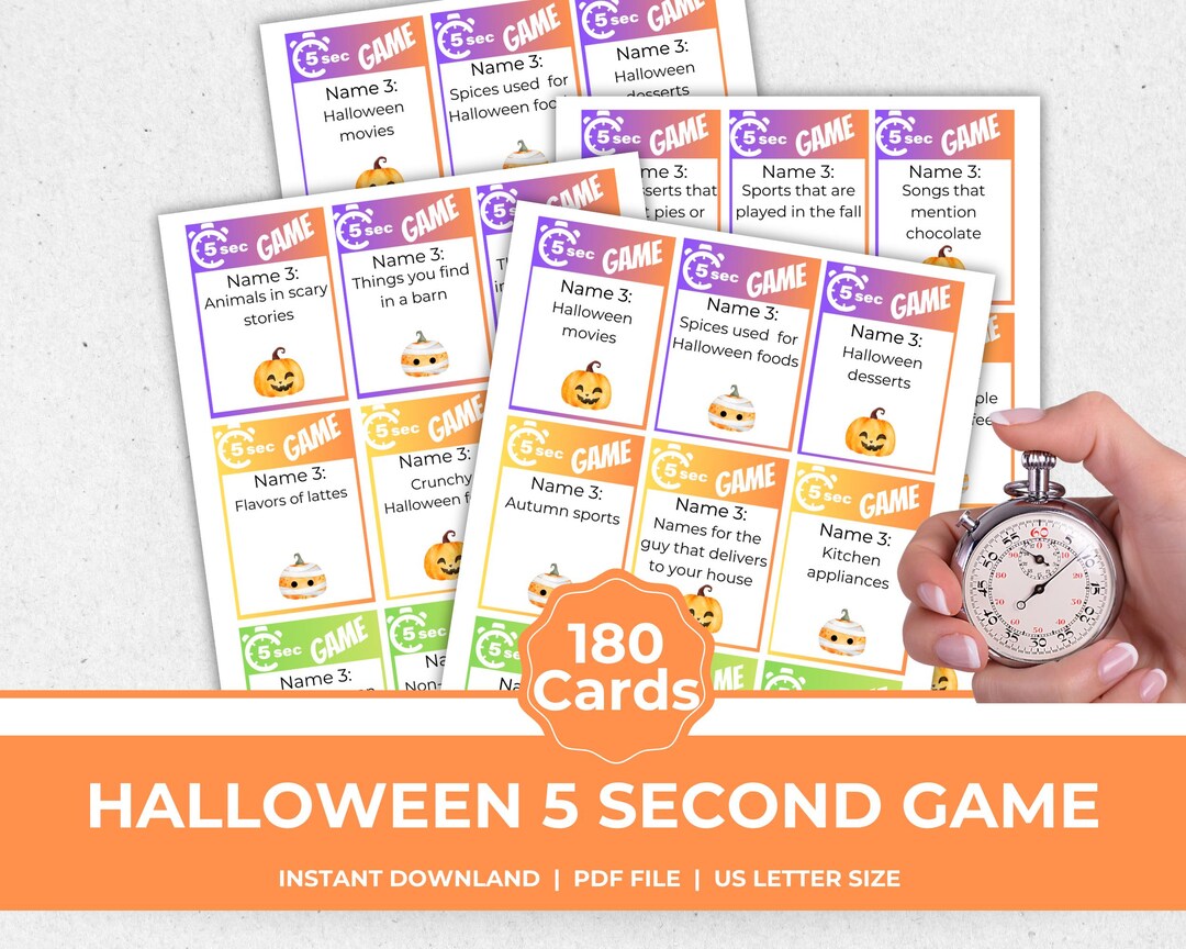 Halloween 5 Second Game, Halloween Games, Halloween Party Game for Kids ...