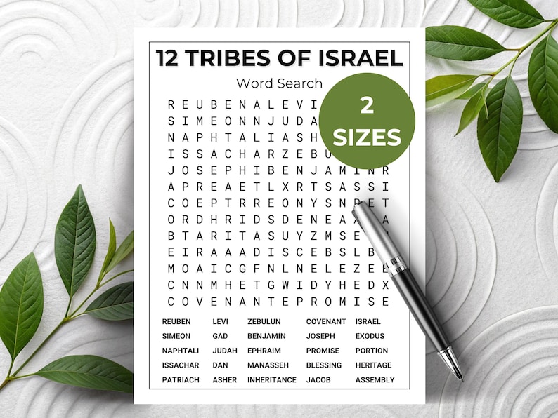12 Tribes of Israel Word Search, Old Testament, Bible Word Search ...