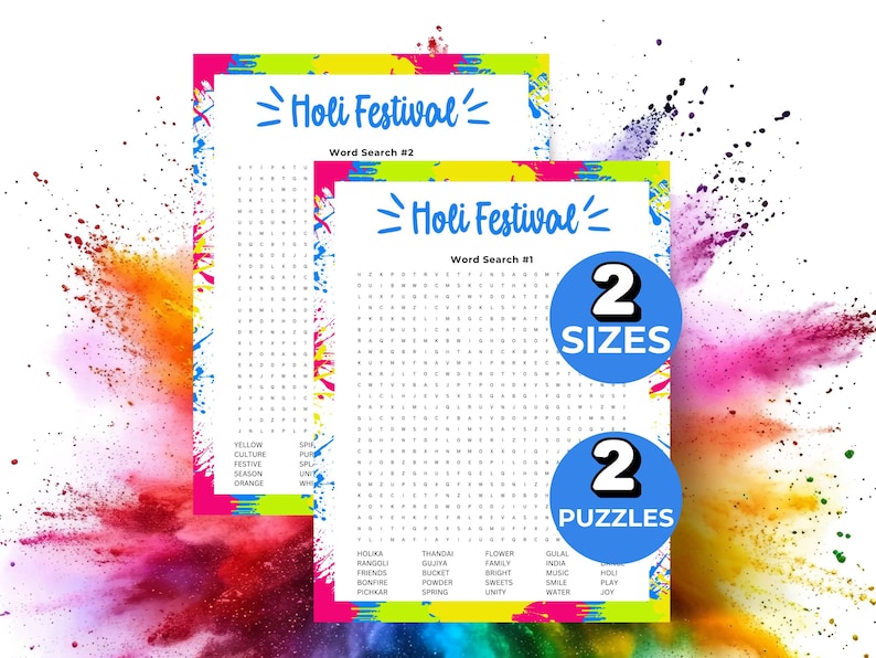 Holi Word Search Game, Festival of Colors, Seek and Find, Family Game ...