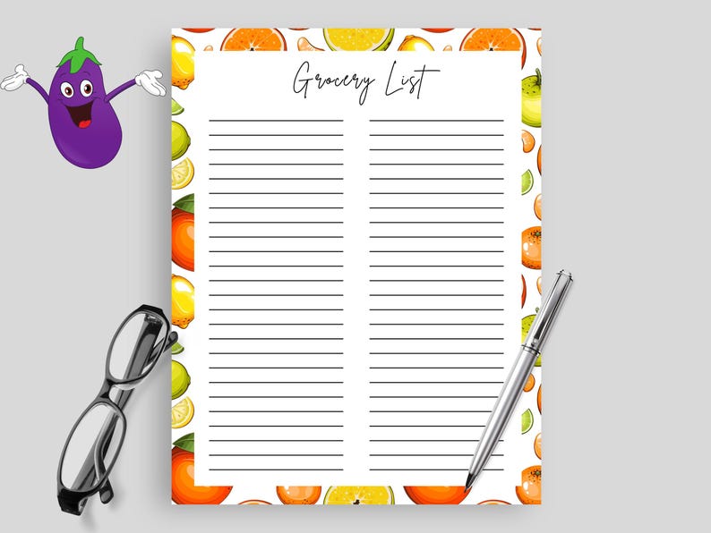 Grocery List Template Printable, Grocery Planner PDF, Food Shopping ...