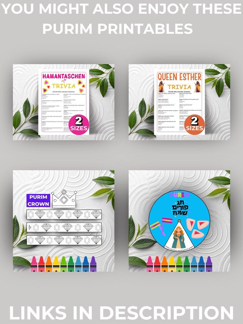 Purim I Spy Game Coloring Worksheets for Kids, Queen Esther, Hidden ...