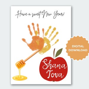 Rosh Hashanah Handprint Art Craft, Jewish Holiday, Toddler Handprint ...
