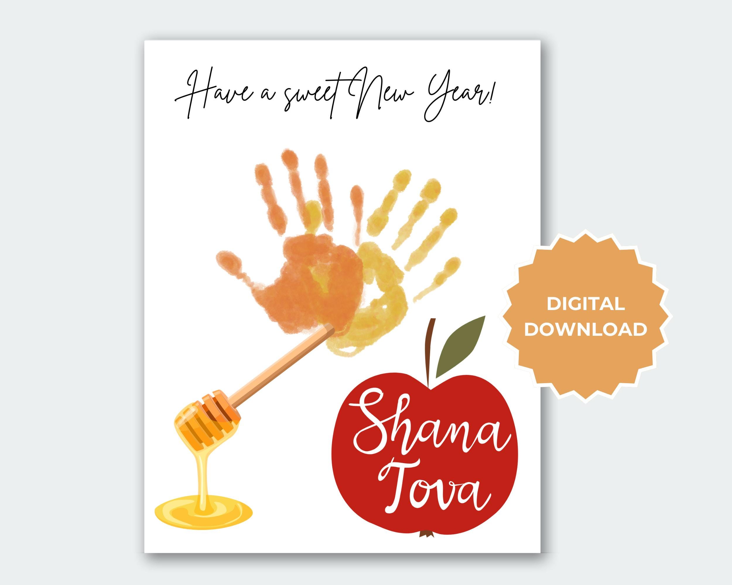 Rosh Hashanah Handprint Art Craft, Jewish Holiday, Toddler Handprint ...