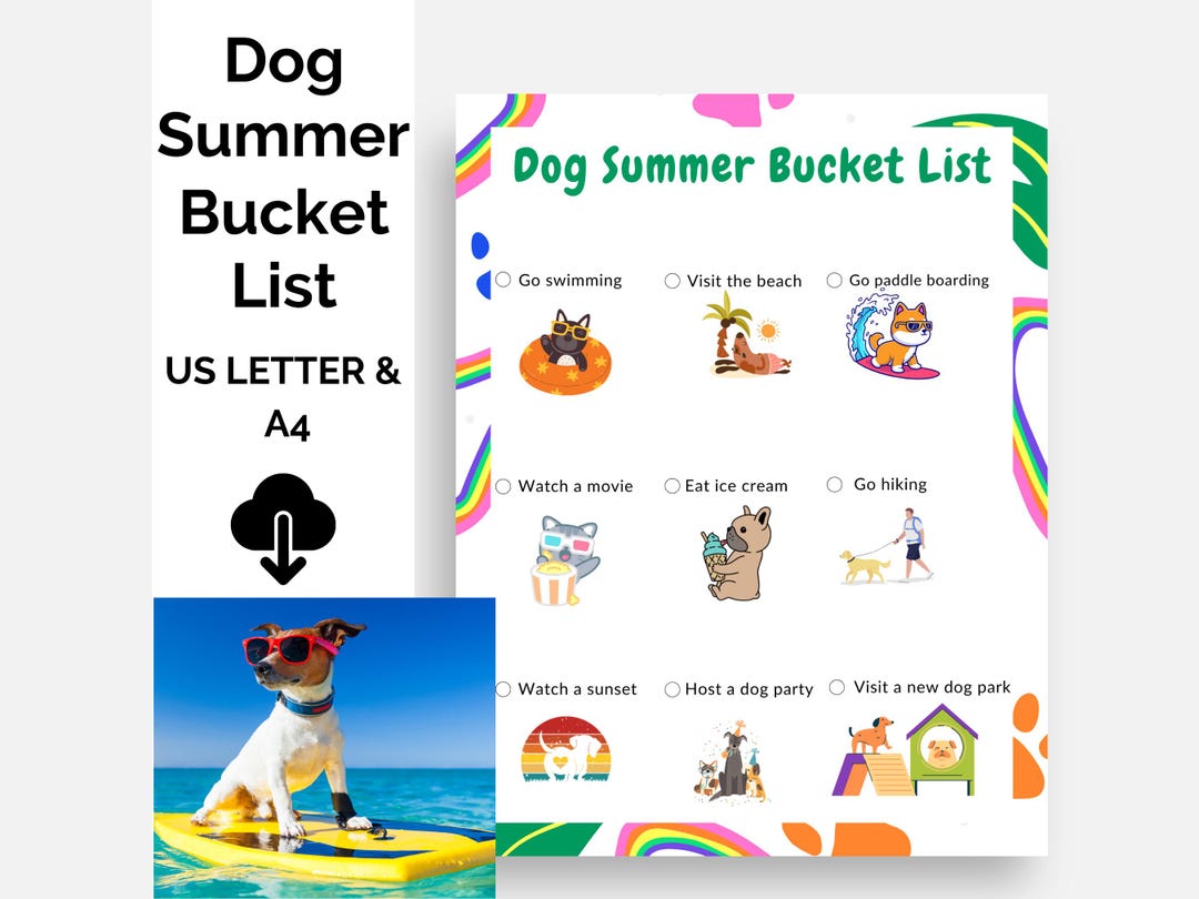 Printable Dog Bucket List, Dog Activities, Pet Printable, Dog Printable ...