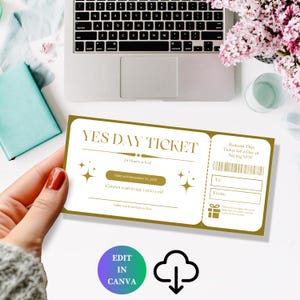 Editable Yes Day Coupon Template, Yes Day Voucher, Last Minute Gift ...