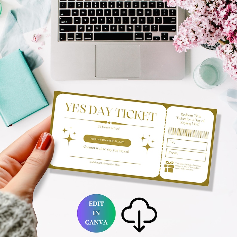 Editable Yes Day Coupon Template, Yes Day Voucher, Last Minute Gift ...
