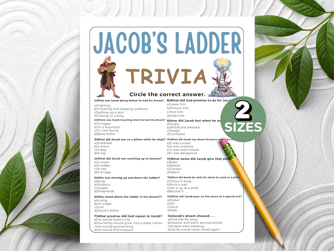 Jacobs Laddertrivia Game for Kids, Old Testament Worksheet, Homeschool ...