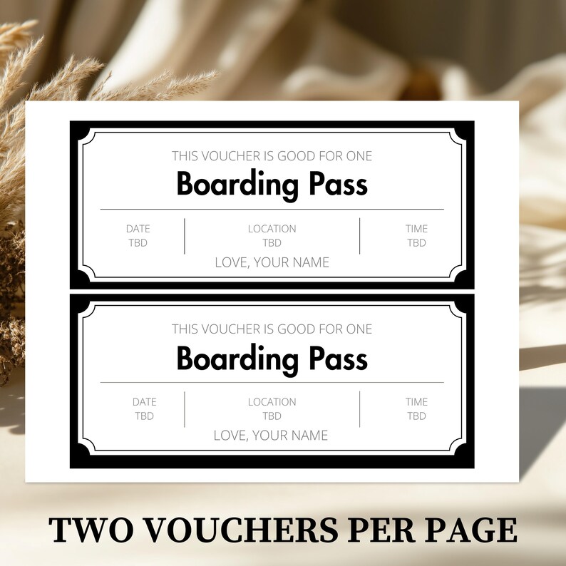 Editable Boarding Pass Template, Printable Plane Ticket, Customizable ...