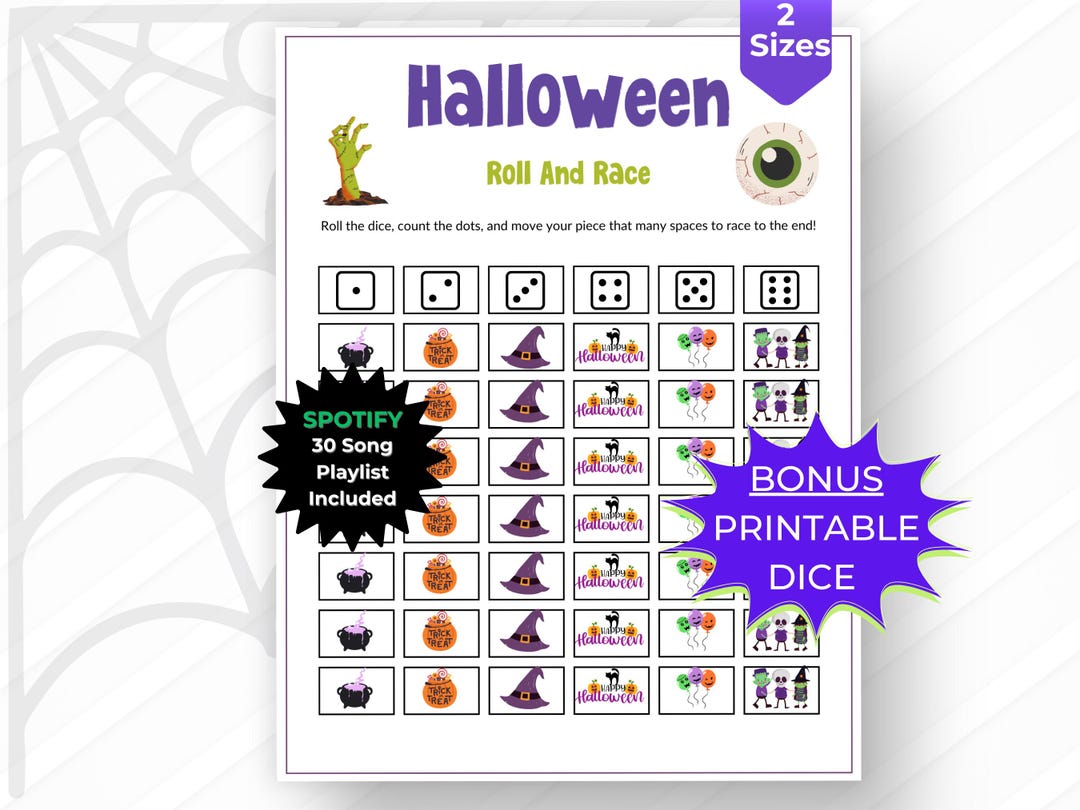 Halloween Dice Game Printable, Counting Game, Game Night, Icebreaker ...