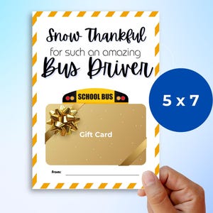 Printable Bus Driver Gift Card Holder, Christmas Gift Card Holder, Bus ...