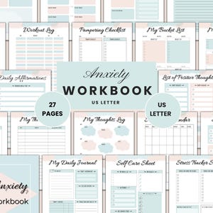 Printable Anxiety Workbook, Overcoming Anxiety Journal, Mood Tracker ...