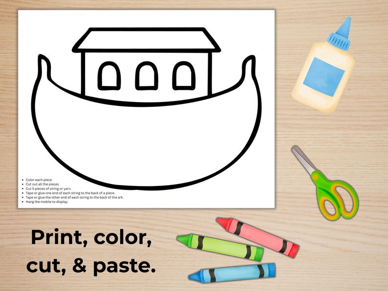 Noah's Ark Craft for Kids, Old Testament Bible Story Craft, Homeschool ...