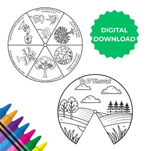 Tu B'shevat Coloring Wheel Craft, Printable Tu Bishvat Kids Activity ...