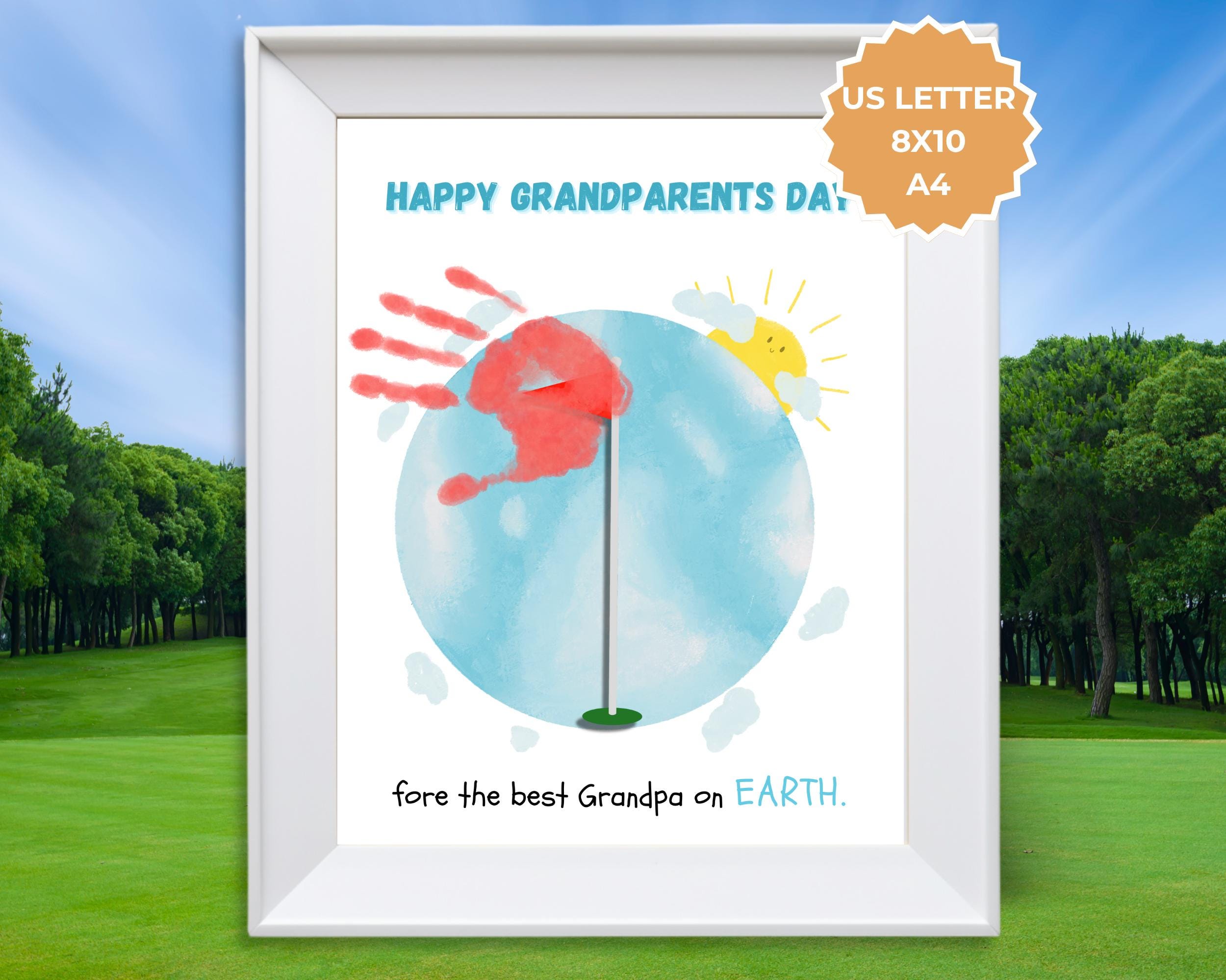 Golf Grandparents Day Handprint Art, Gift for Grandpa, Golf Handprint ...