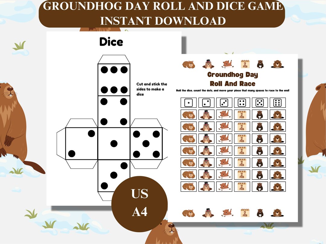 Groundhog Day Dice Game, Roll and Race, Activity Director, Dementia ...