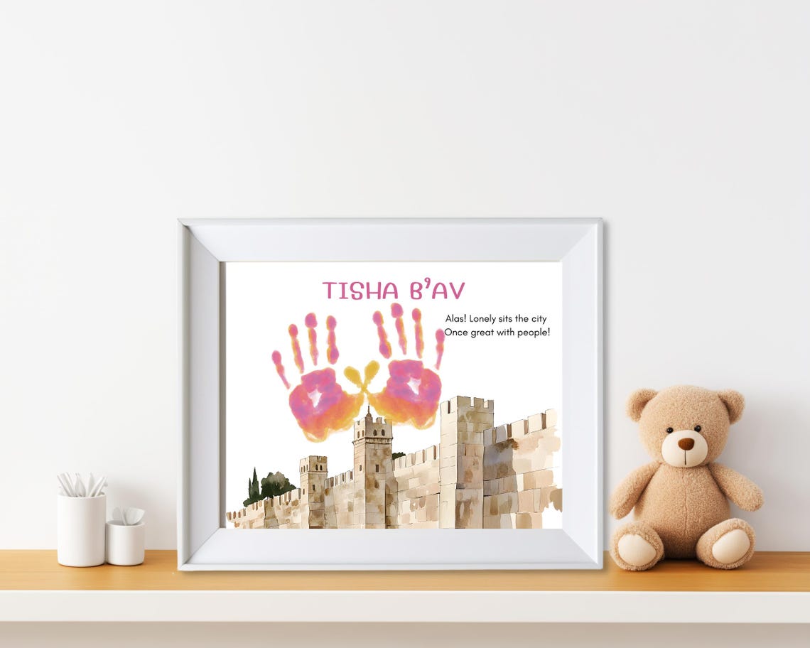 Tisha B'av Handprint Art, DIY Tisha B'av Gift, Hebrew Learning, Jewish ...