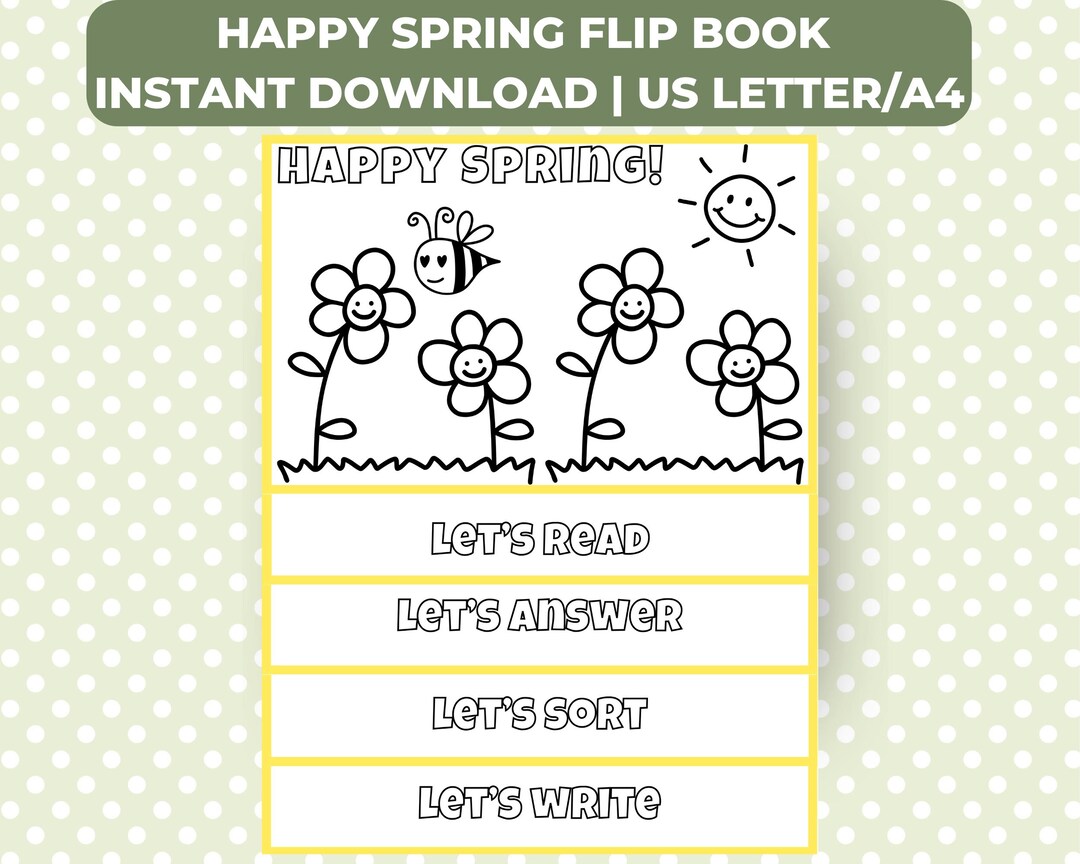 Printable Spring Flip Book, Spring Printables Kids, Spring Printables ...