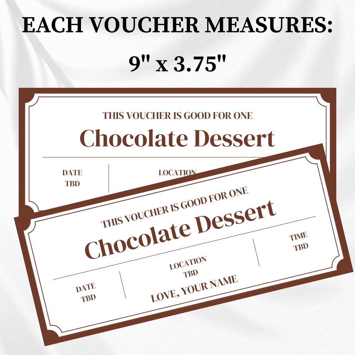 Editable Chocolate Dessert Voucher, Printable Chocolate Dessert Coupon ...