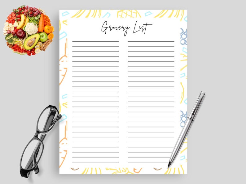 Grocery List Template Printable, Grocery Planner PDF, Food Shopping ...
