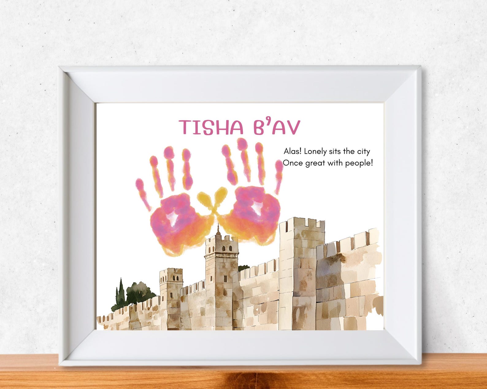 Tisha B'av Handprint Art, DIY Tisha B'av Gift, Hebrew Learning, Jewish ...