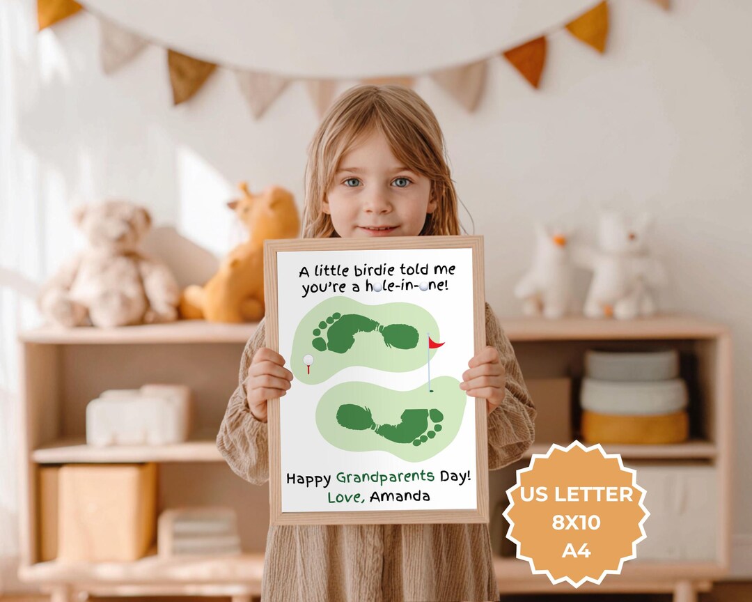 Golf Grandparents Day Handprint Art, Gift for Grandpa, Golf Handprint ...