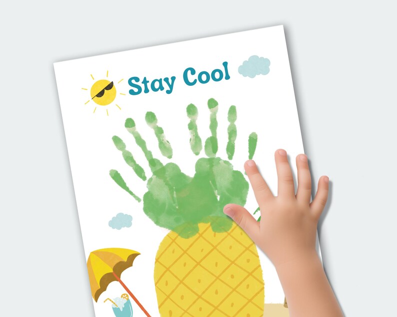 Summer Camp at Home Handprint Art, Summer Activity, Prek Preschool ...