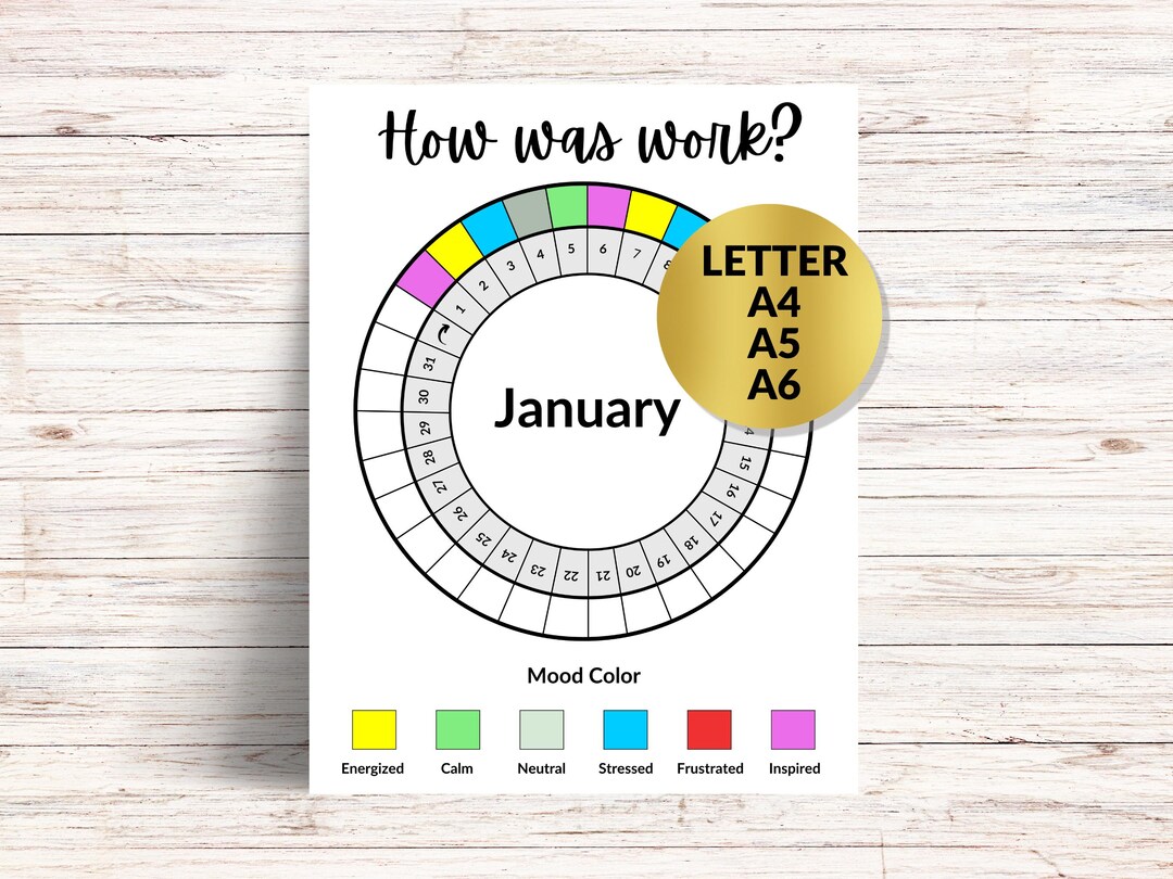 Printable How Was Work Daily Habit Tracker, Mood Tracker PDF, Work ...