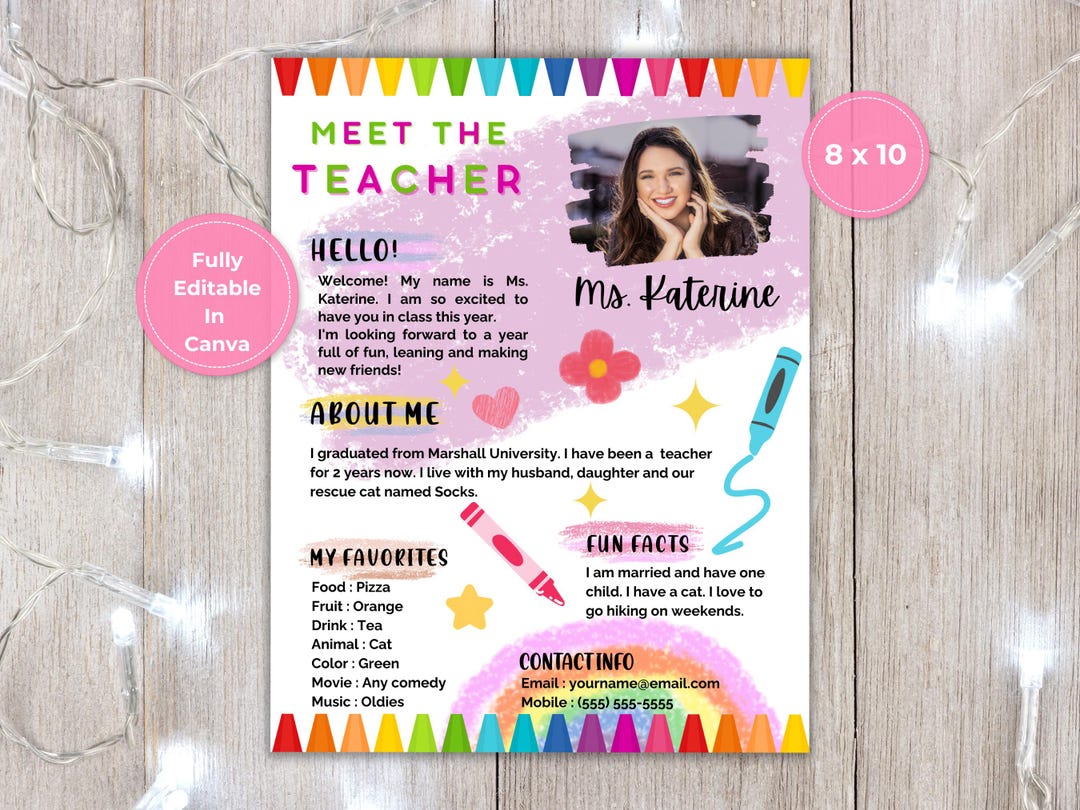 Printable Meet the Teacher, Meet the Teacher Template, Get to Know You ...