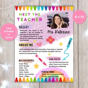 Printable Meet the Teacher, Meet the Teacher Template, Get to Know You ...