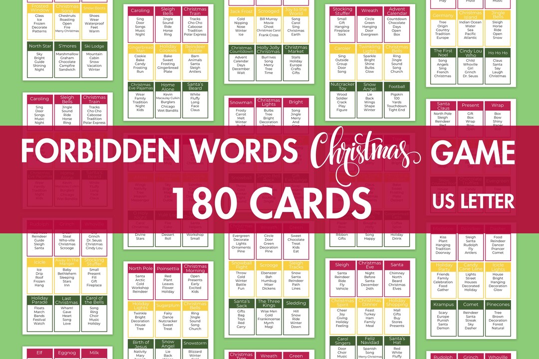 Christmas Forbidden Words Game, Christmas Games Seniors, Family Game ...
