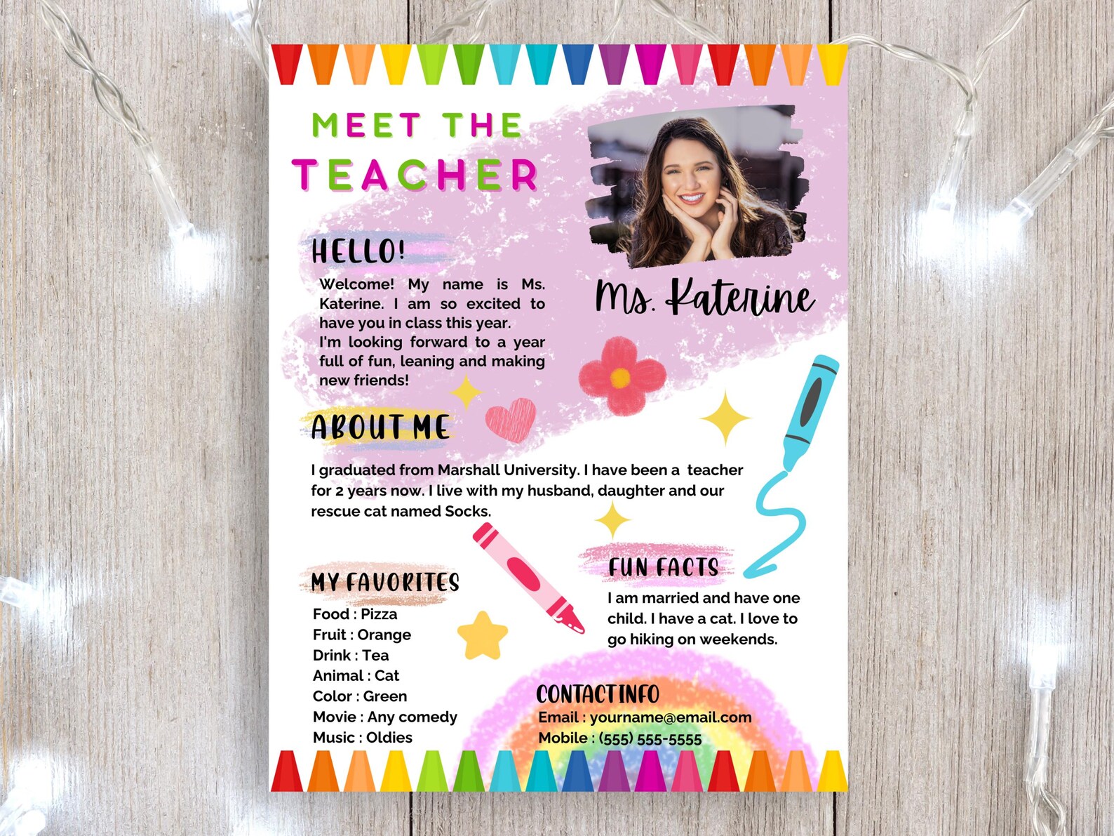 Printable Meet the Teacher, Meet the Teacher Template, Get to Know You ...
