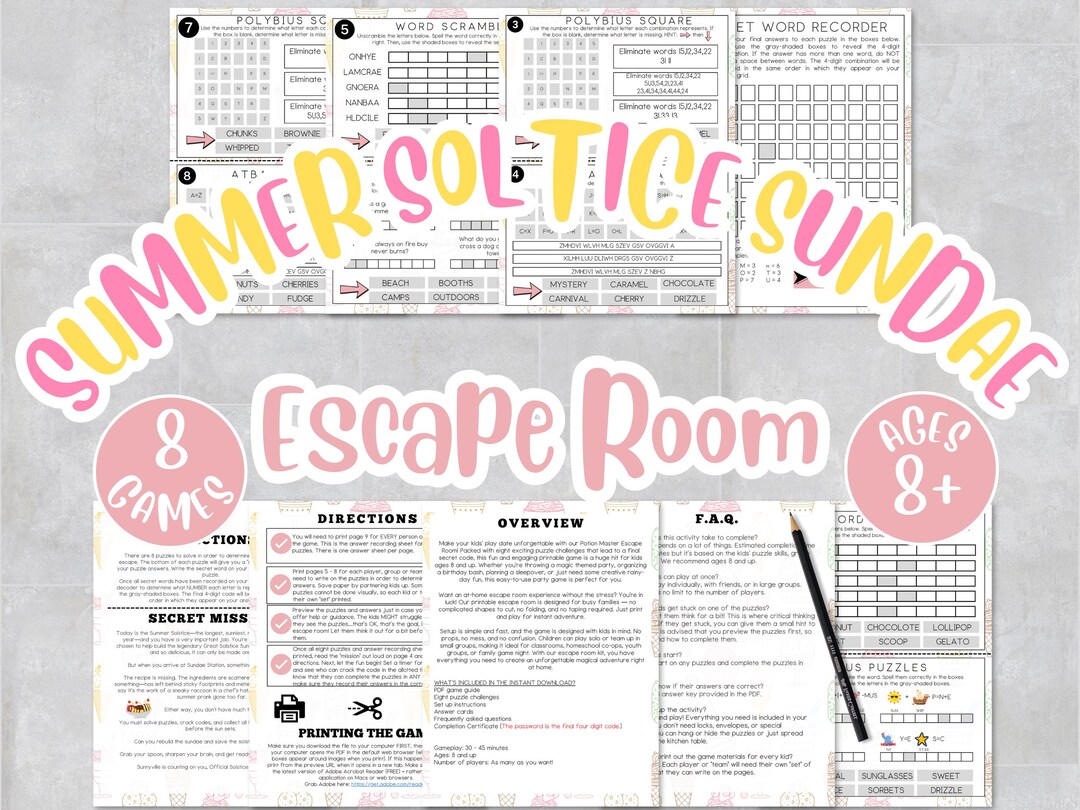 Summer Escape Room for Kids, Escape Rooms, Escape Room Games, Mystery ...