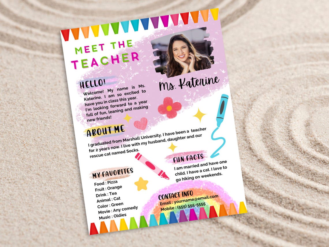 All About My Teacher Printable, Meet the Teacher Survey, Get to Know ...