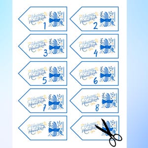 Editable Hanukkah Gift Tag Bundle, Modern Hanukkah Printable, Hanukkah ...